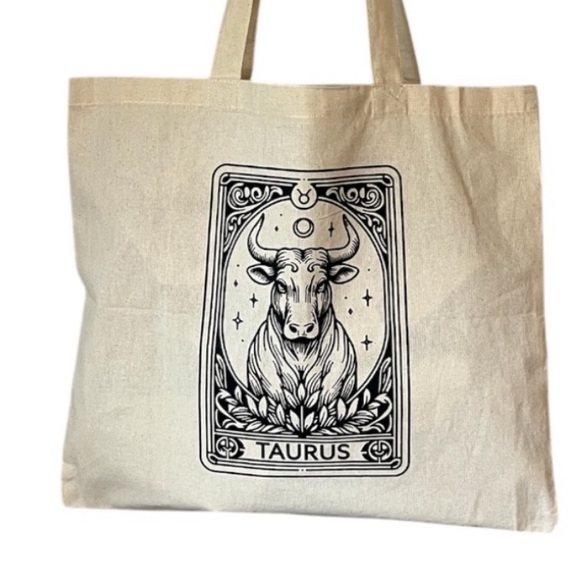 Handmade | Bags | Taurus Zodiac Sign Handcrafted Canvas Tote Bag | Poshmark